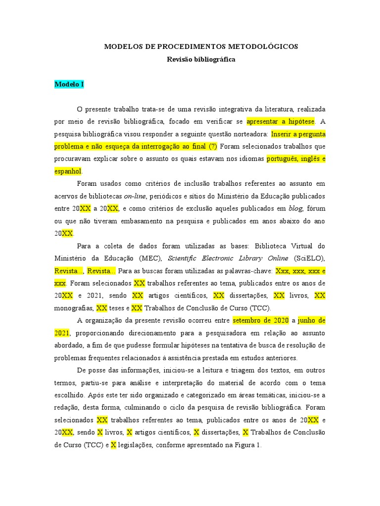 AULA 9 - Modelos para PROCEDIMENTOS METODOLÓGICOS | PDF | Metodologia | Science