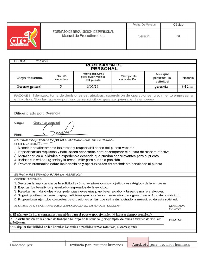 Formato de Requisicion | PDF