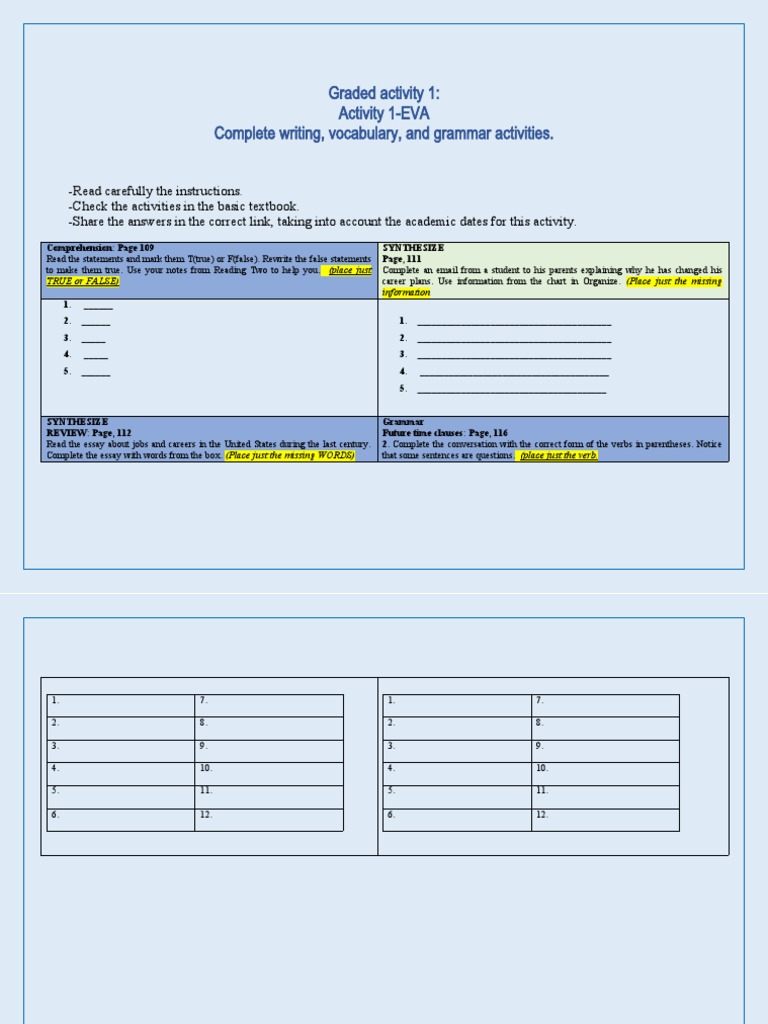 Graded Activity 1 Second Bimester | PDF