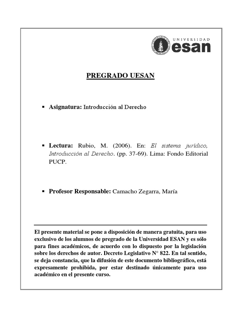 Introducción Al Derecho - Marcial Rubio Correa - Fragmento | PDF