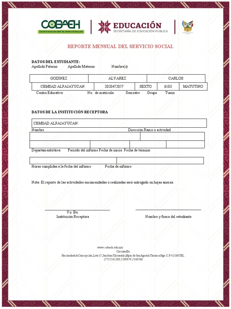 Reporte Mensual | PDF