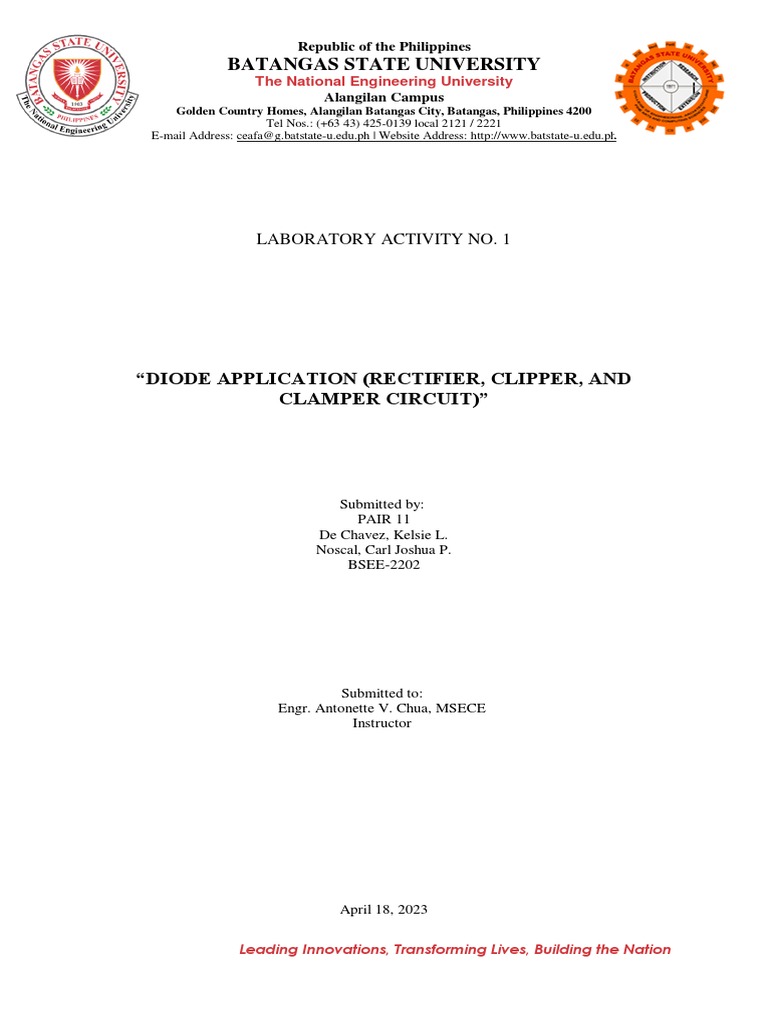 Lab Act Ece 421 Final 2 | PDF | Rectifier | P–N Junction