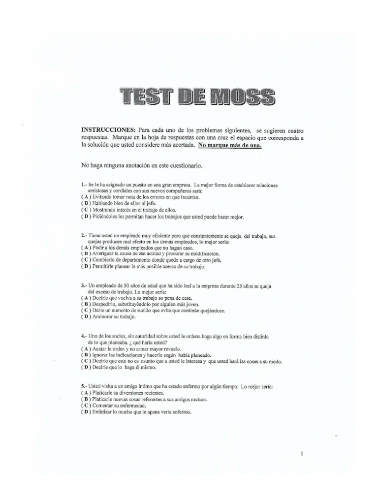 Manual Test de Moss | PDF