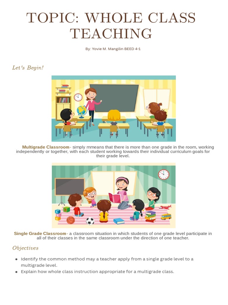 LESSON 2 Whole Class Teaching | PDF | Teachers | Cognitive Psychology