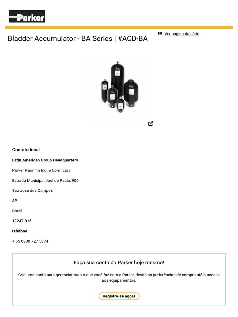Parker BA Series Bladder Accumulators | PDF | Valve | Fuse (Electrical)