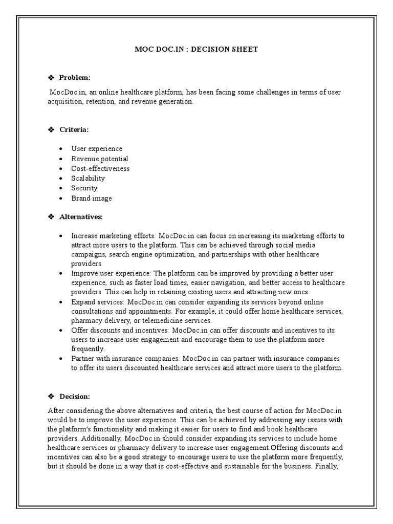 Moc Doc - In: Decision Sheet | PDF