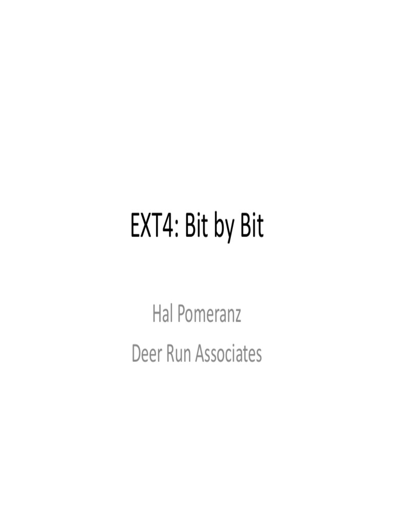 EXT4 Bit by Bit (PDFDrive) | PDF | Operating System Technology | Computer Data