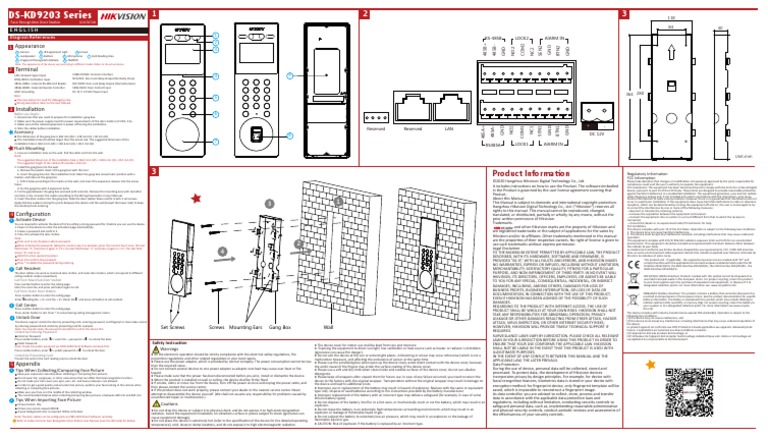DS-KD9203-E6 Installation Guide | PDF | Radio