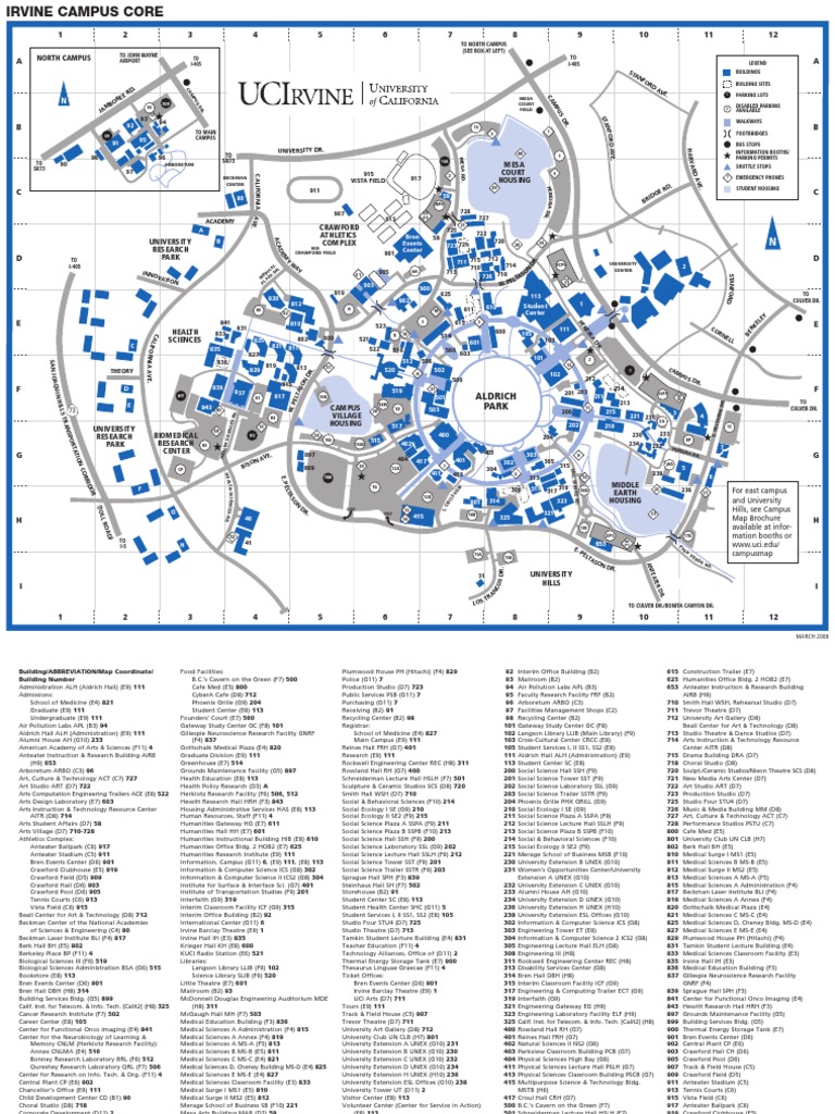 UCI 08 Map Campus Core | Download Free PDF | Science