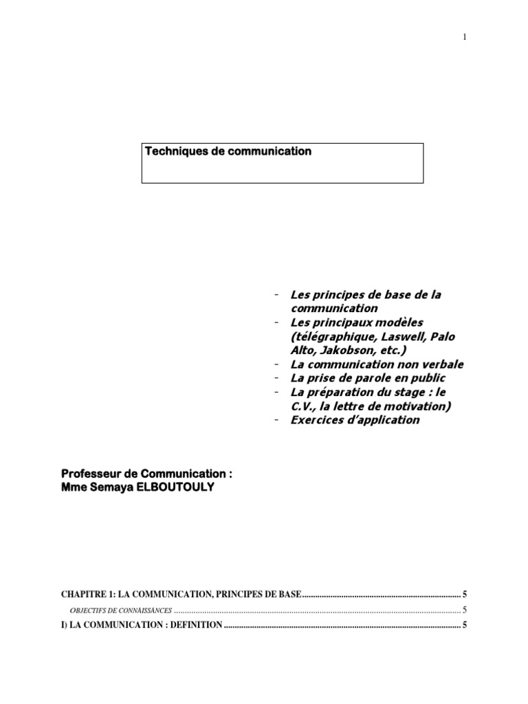 Techniques de Communication Essentielles | PDF | la communication ...