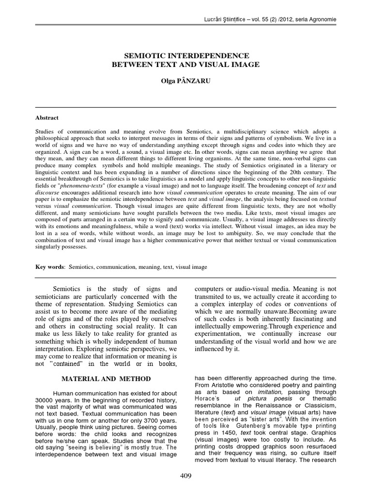 Semiotic Link: Text & Visual Image | PDF | Semiotics | Communication