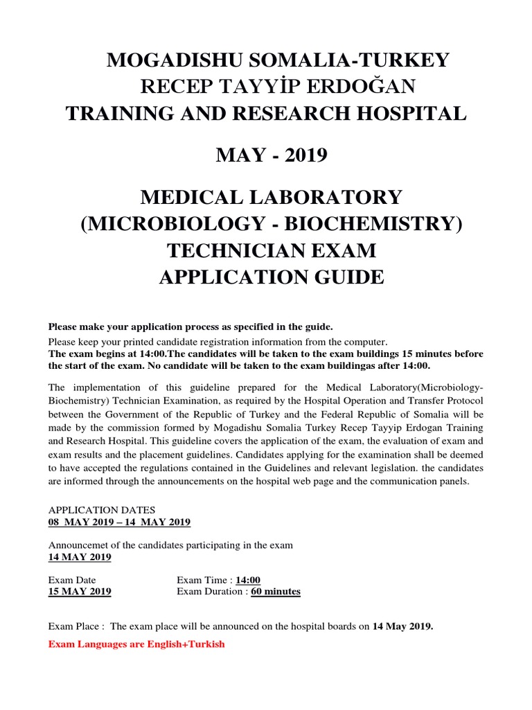 Medical Lab Technician Exam Guide | PDF | Recep Tayyip Erdoğan | Turkey