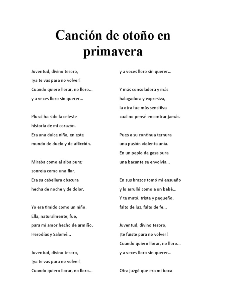Canción de Otoño en Primavera | PDF