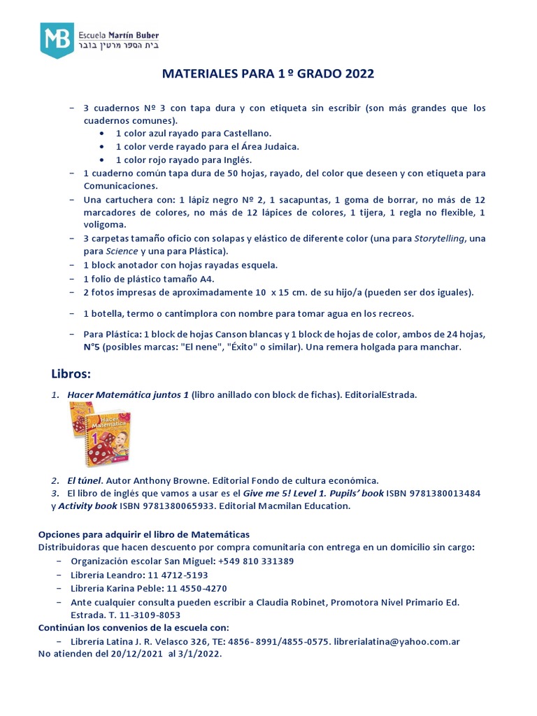 Materiales 2022 | PDF | Lápiz | Cuaderno