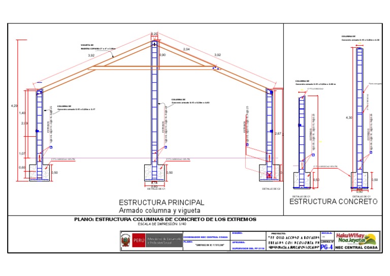 Plano de Invernadero Columna Mixta-Inver p4 | PDF