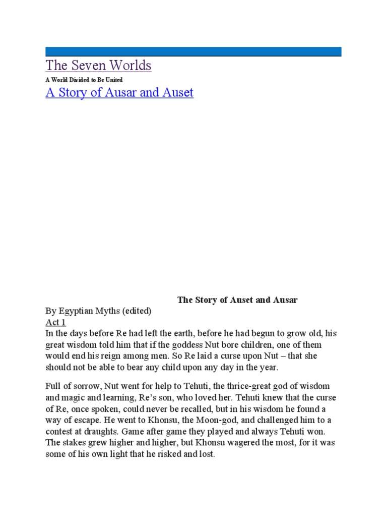 The Seven Worlds: A Story of Ausar and Auset | PDF | Osiris | Isis