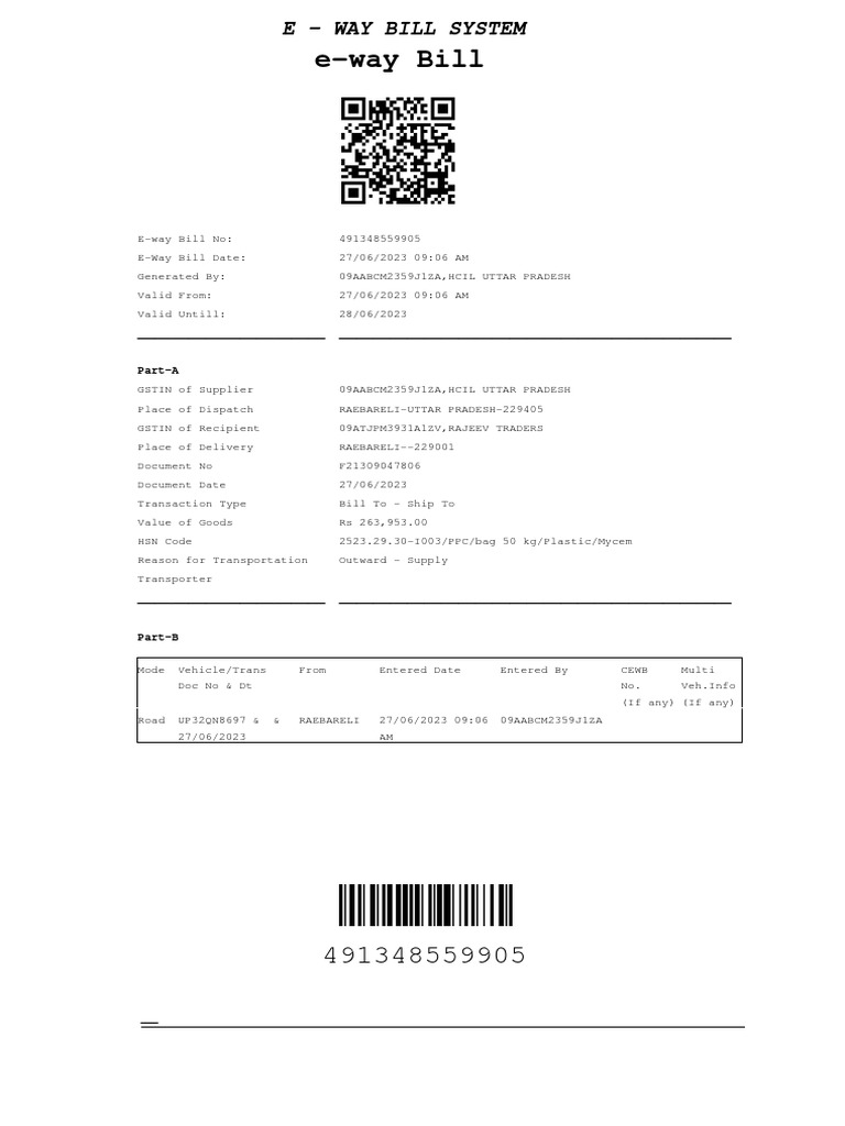 EWay Bill | PDF