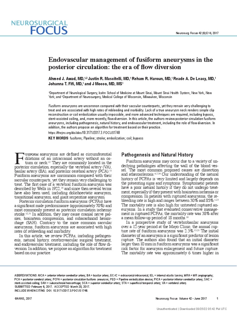 (10920684 - Neurosurgical Focus) Endovascular Management of Fusiform ...