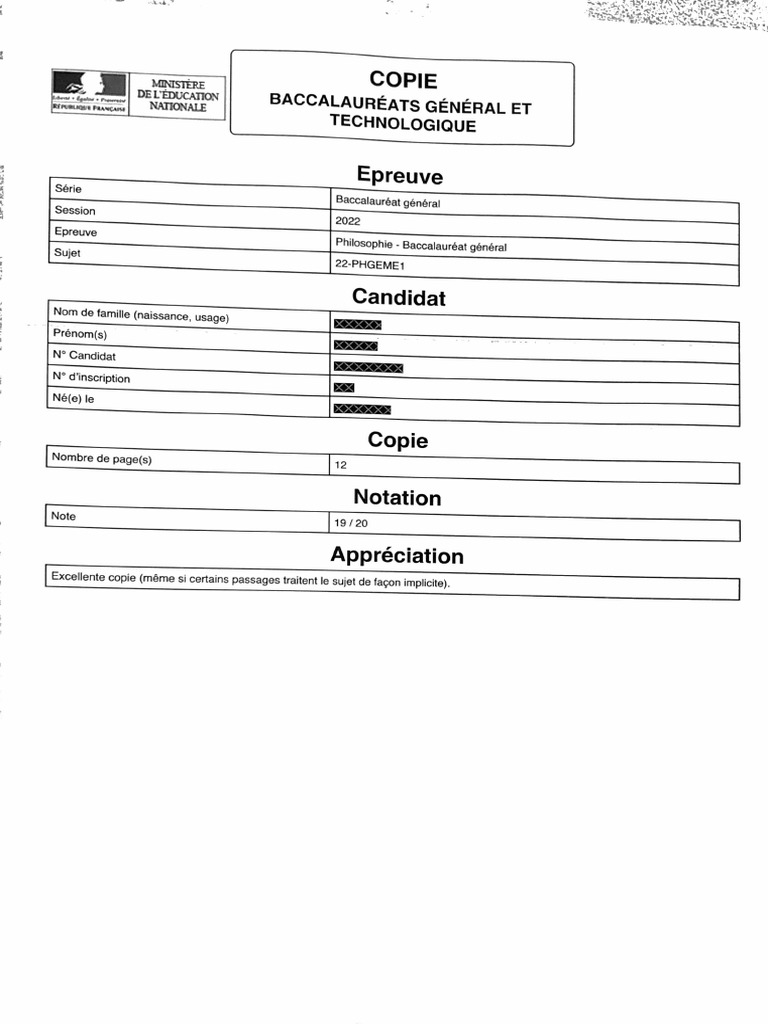 Copie Bac 2022 Sujet 2 19 Sur 20 | PDF