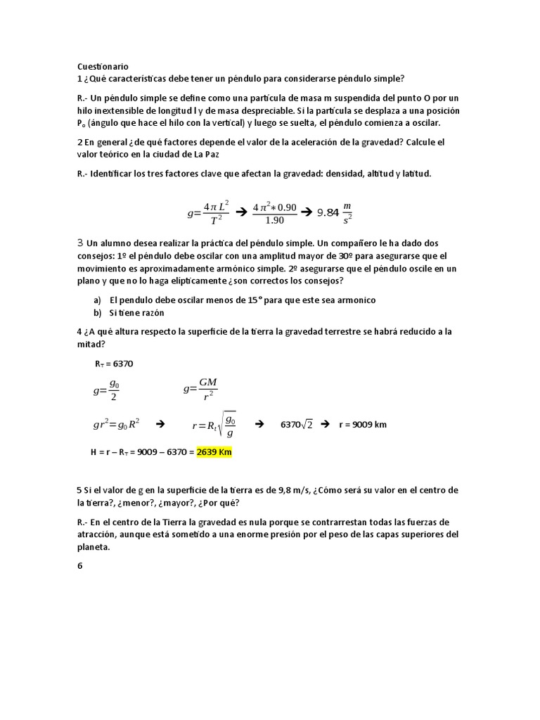 Cuestionario Umsa | PDF