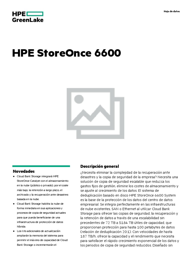 HPE StoreOnce 6600 | PDF | Computación en la nube | Escalabilidad