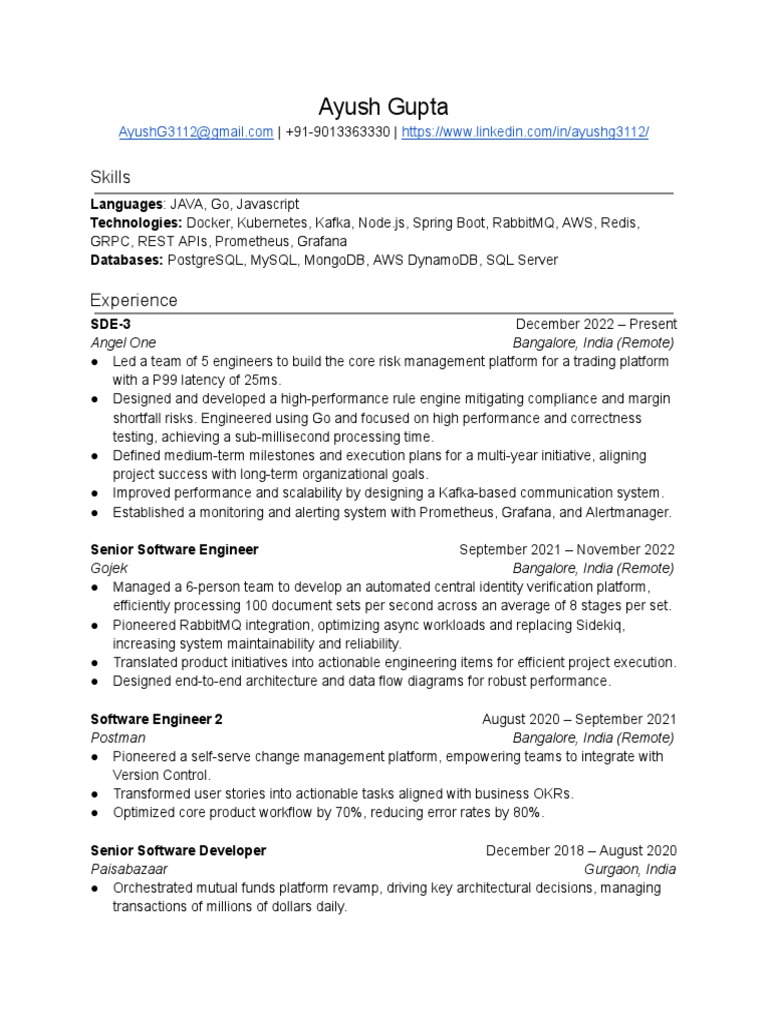 Resume 1 | PDF | Software | Computer Engineering