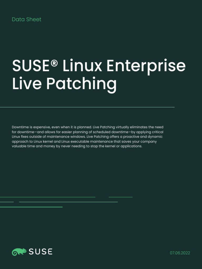 Sle Live Patching Data Sheet | PDF | Computing | Information Technology Sle Live Patching Data Sheet | PDF | Computing | Information Technology