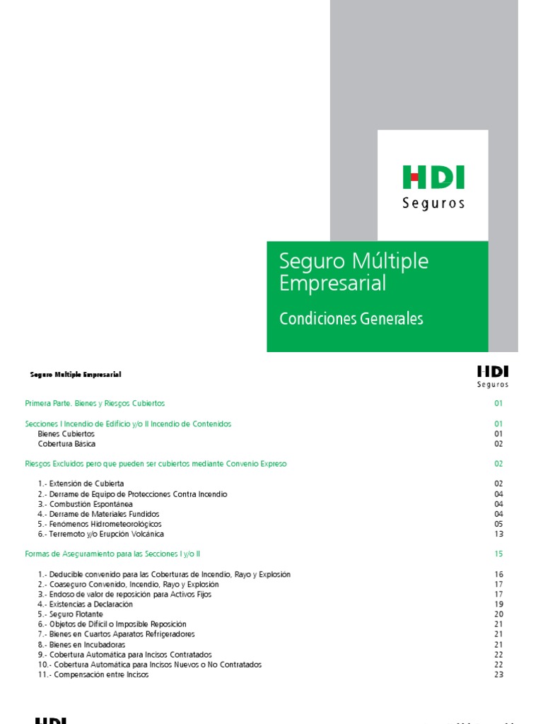 Condiciones Generales Empresa HDI | PDF | Precipitación | Seguro