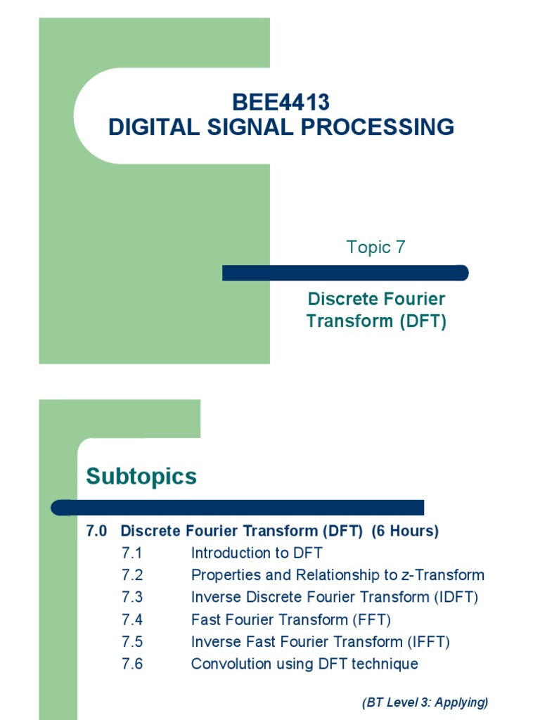 Chapter-5 - Disrete Fourier Transform | PDF | Fast Fourier Transform | Discrete Fourier Transform