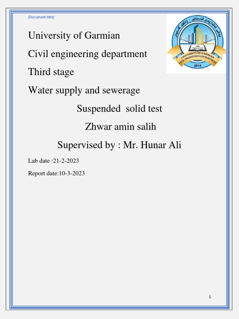 Suspended Solid | PDF | Water | Materials
