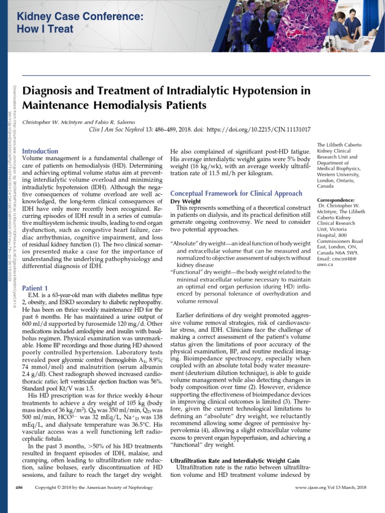 Diagnosis and Treatment of Intradialytic.22 | PDF | Hemodialysis ...