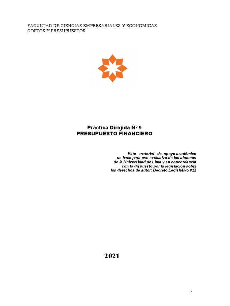 PD9 Presupuesto Financiero | PDF | Presupuesto | Economias