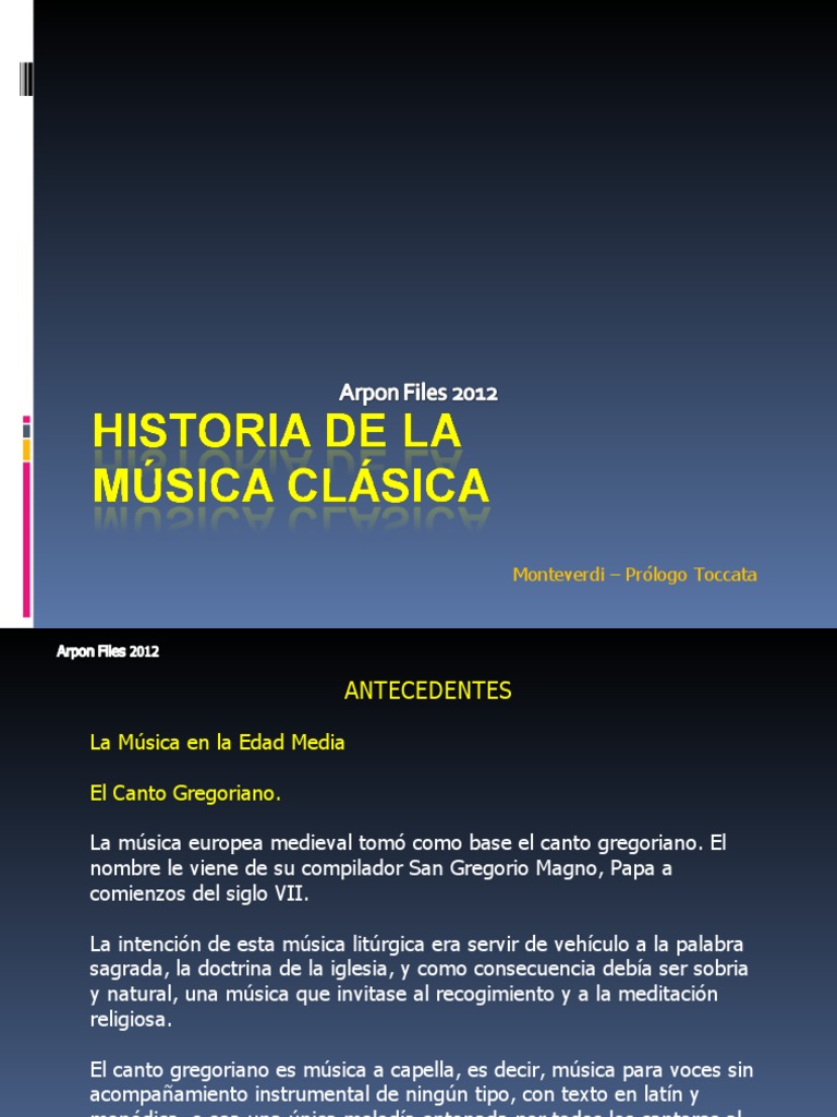 Historia de La Musica Clasica Ppt3 | PDF | Sinfonía | Musica romantica