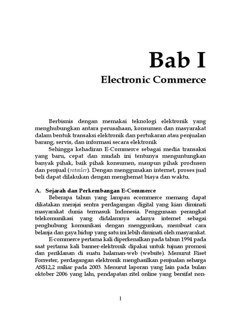 Sejarah dan Konsep E-Commerce | PDF | Bisnis | Komputer