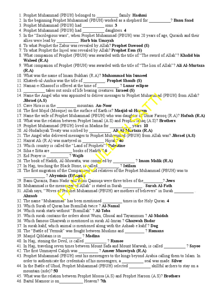 Islamic Studies | PDF | Muhammad | Surah