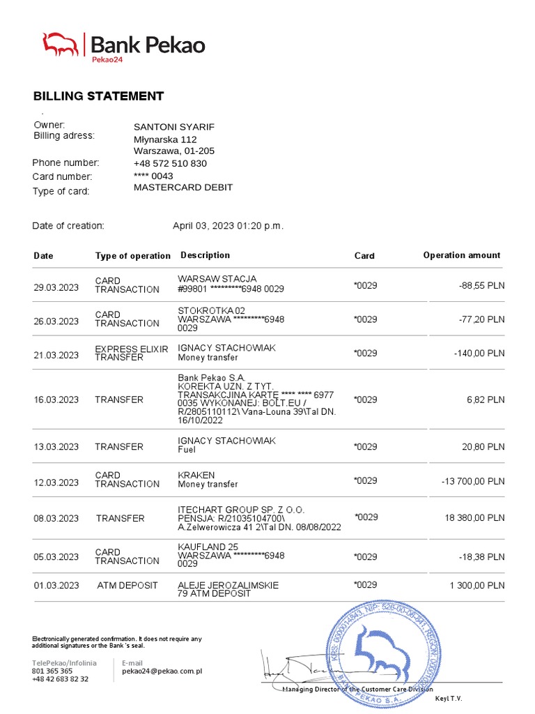 Bank Statement Santoni | PDF | Debit Card | Financial Technology
