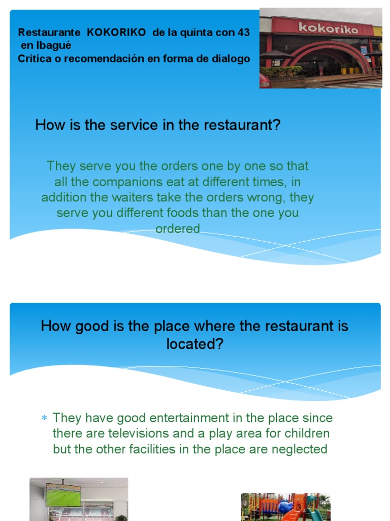 Critica A Restaurante en Ingles | PDF