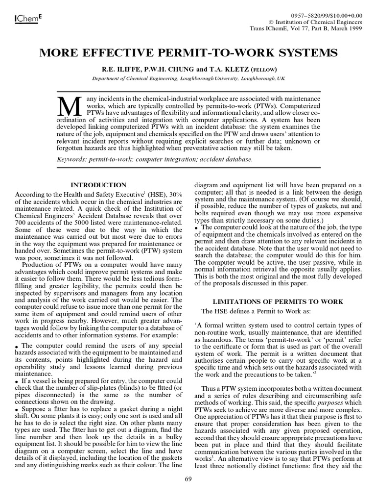 More Effective Permit-to-Work Systems | PDF | Databases | Sql