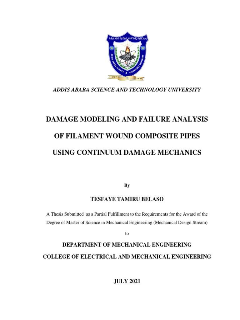 Damage Modeling & Failure Analysis of Filament Wound Composite Pipes Using Continuum Damage ...