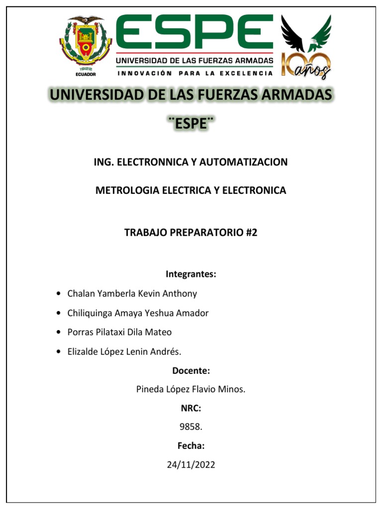 Preparatorio Del LAB 2 | PDF | Resistor | Medición