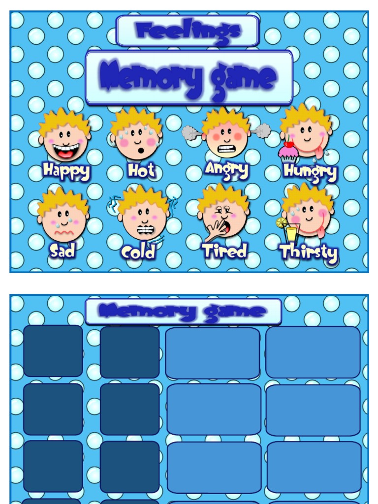 Feelings Memory Game Games - 37099 | PDF