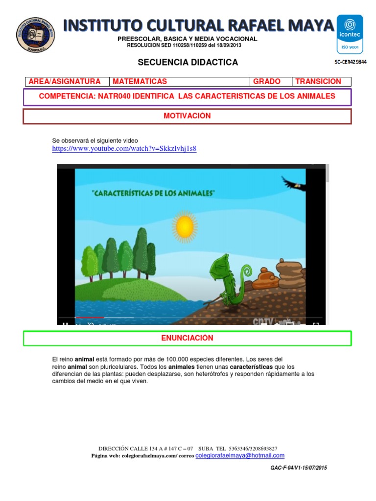Identifica Las Caracteristicas de Los Animales | PDF | Biología