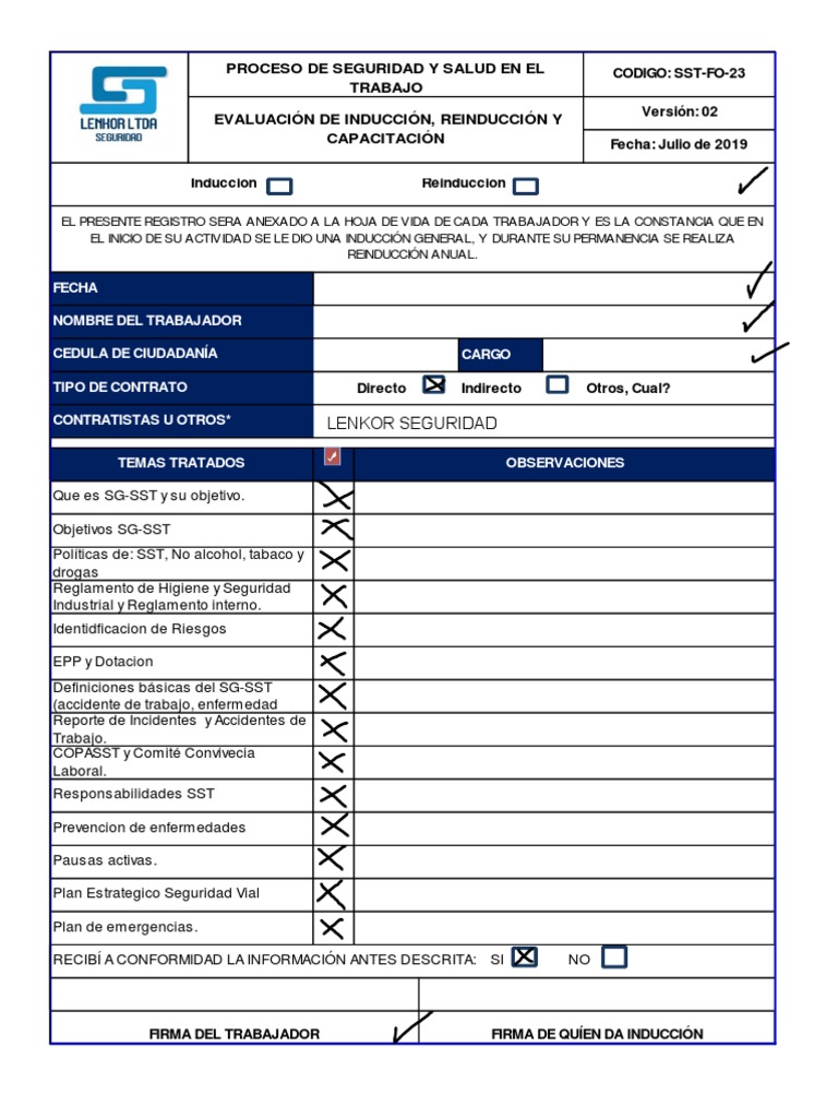 2 - Evaluacion SG-SST | PDF