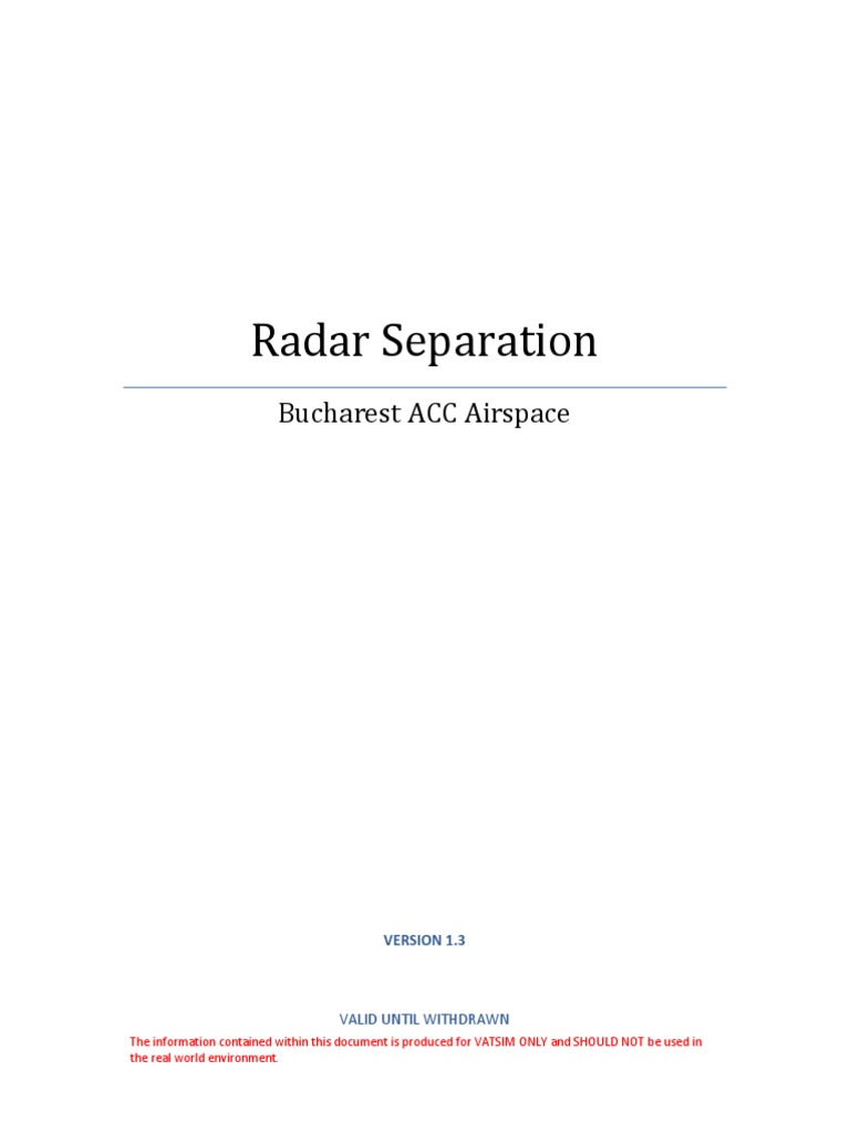 Radar Separation: Bucharest ACC Airspace | Download Free PDF ...