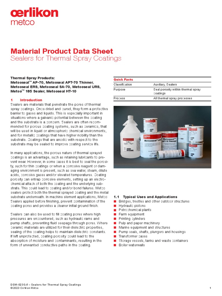 Ficha Tecnica Selladores - Sealers | PDF | Corrosion | Porosity