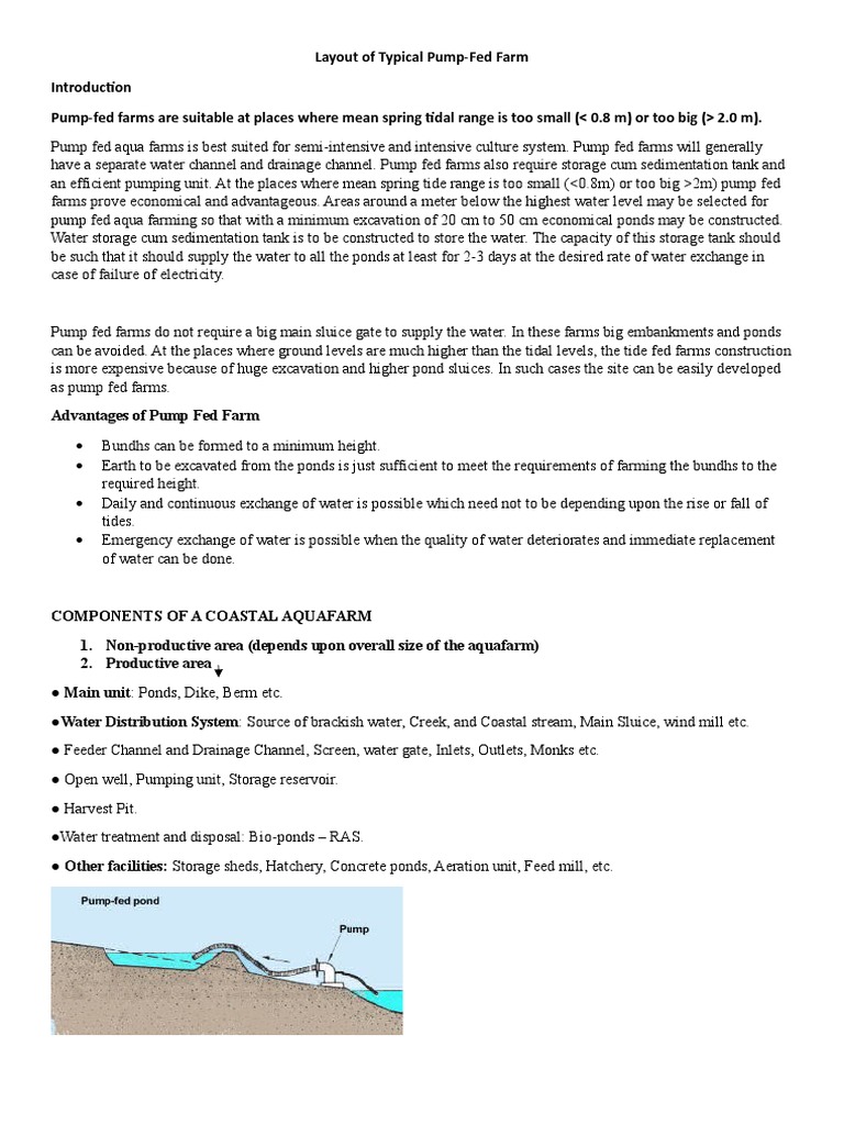 Layout of Typical Pump Fed Farm | PDF | Water | Tide