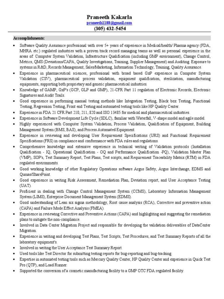 Yashwanth CSV | PDF | Verification And Validation | Food And Drug Administration