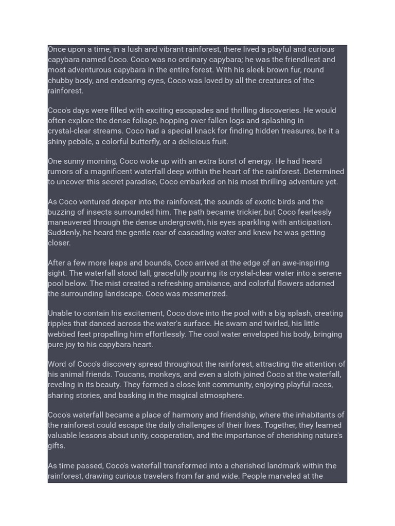 Capybara Story | PDF