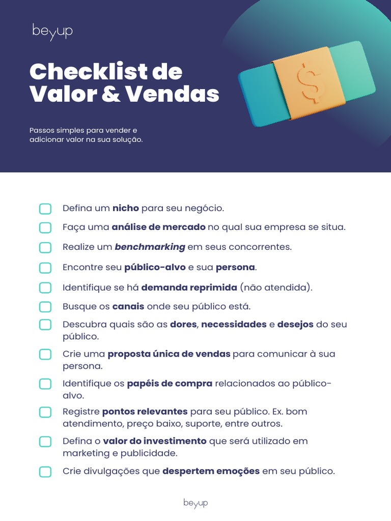 Checklist+de+Valor+e+Vendas | PDF