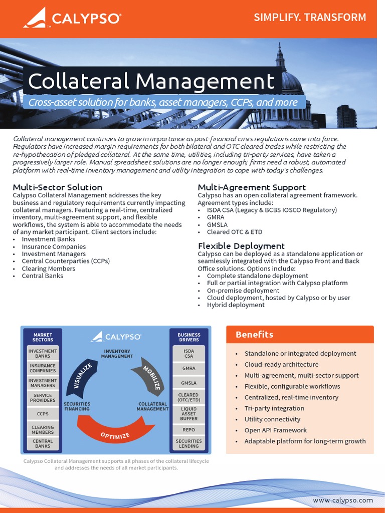 Calypso Collateral Management.2019 | PDF | Cloud Computing | Repurchase Agreement